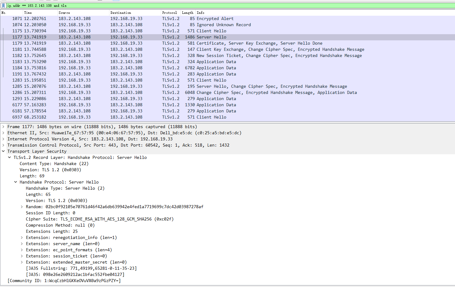 TLS v1.2 抓包分析 - Yang Blog